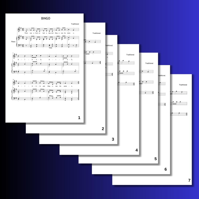 Bingo - American Folk Song Sheet Music | Piano + Voice + Instrument ...