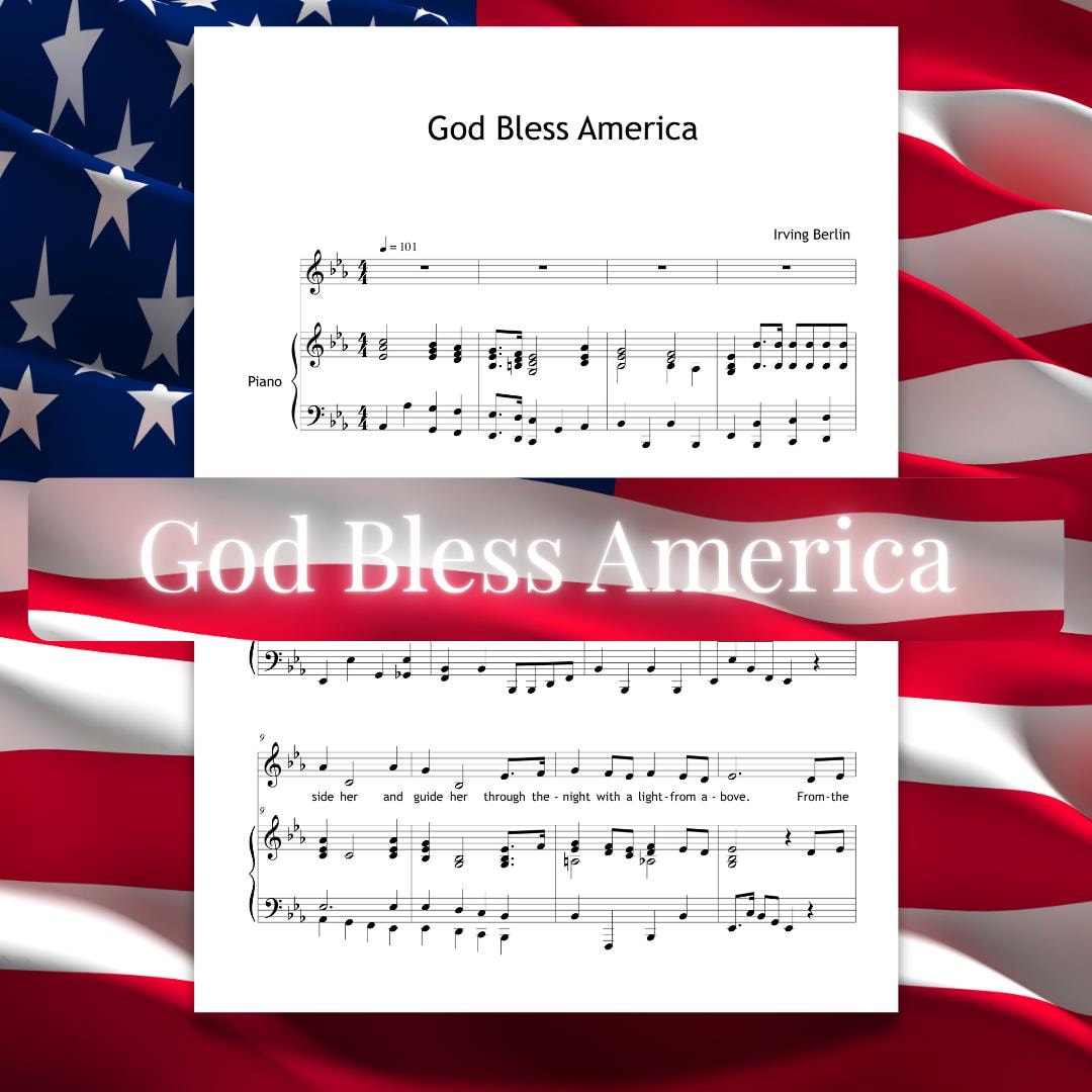 God Bless America - Piano and Vocal Sheet Music PDF | Intermediate ...