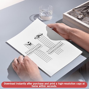 Music Staff Notes Poster Theory Chart - Printable Music Theory - Treble ...