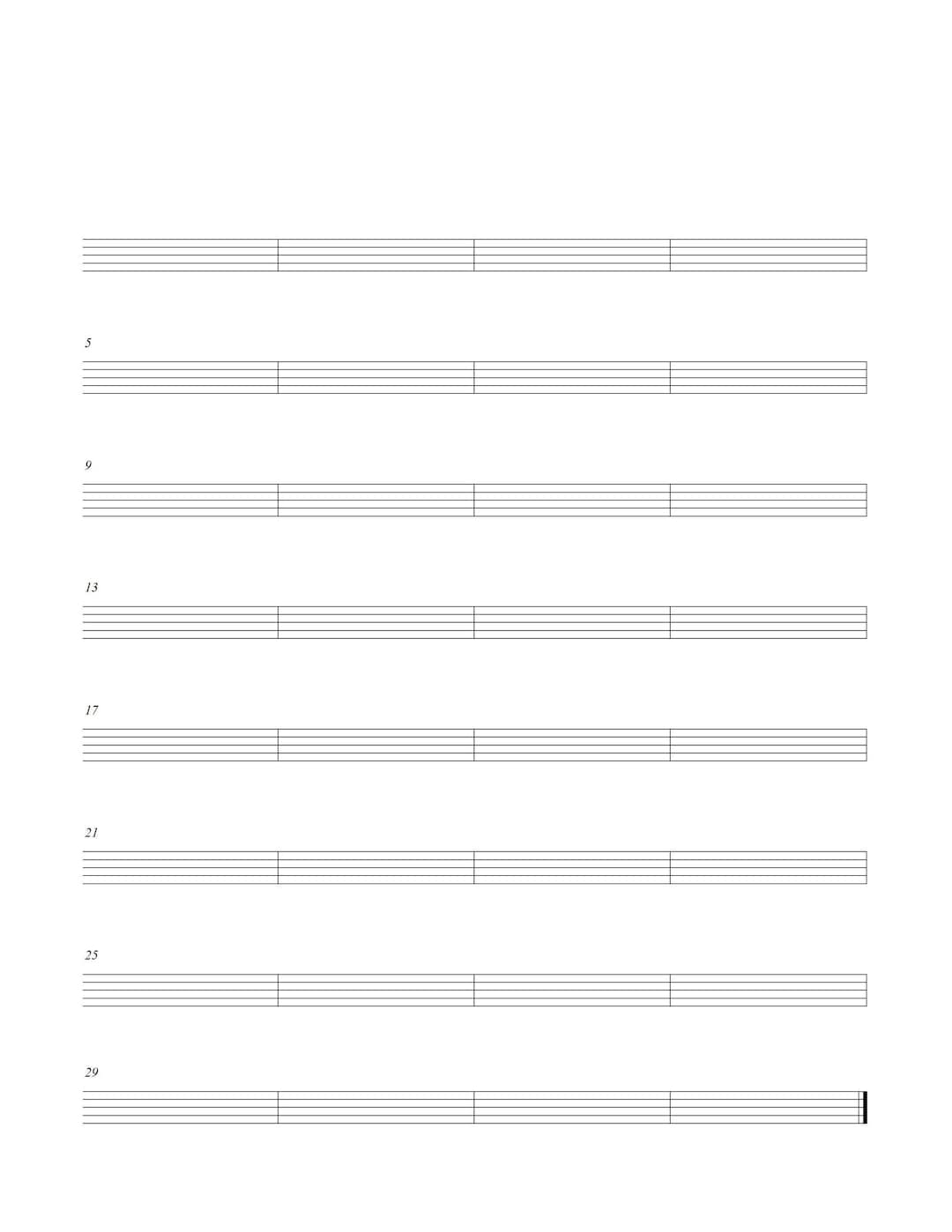 Music Staves for All Instruments and Vocal, Bass Clef, Treble Clef ...