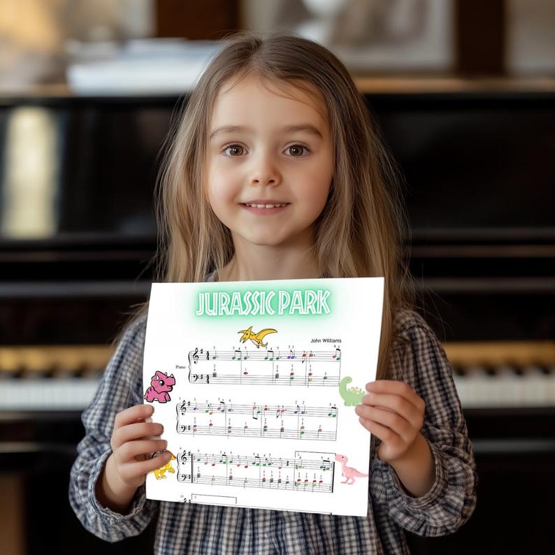 Jurassic Park for Kids - Piano Sheet Music - Grade 1 Easy Version With ...