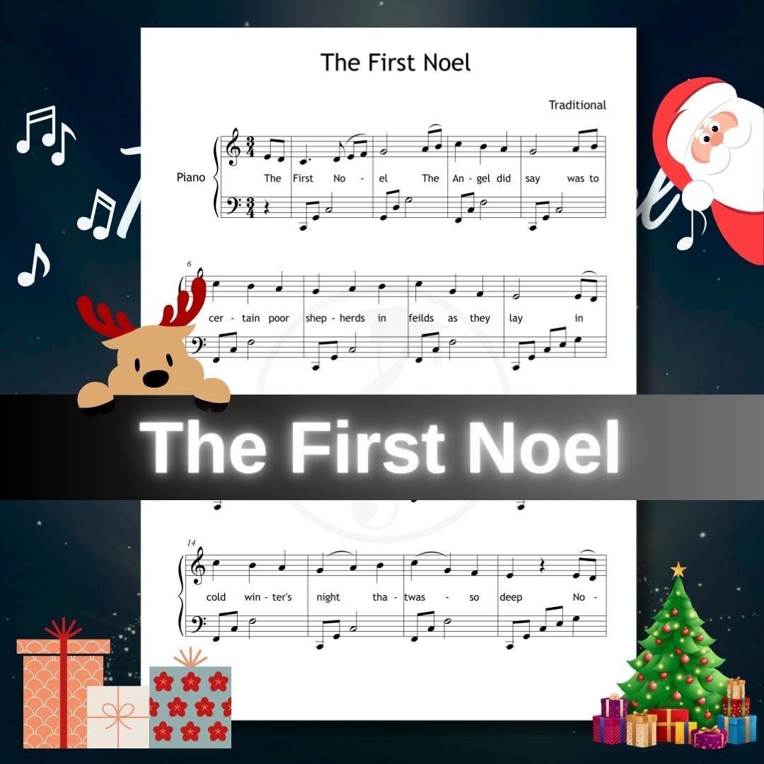 The First Noel – Simplified Piano Sheet Music PDF – Grade 3–4 ...