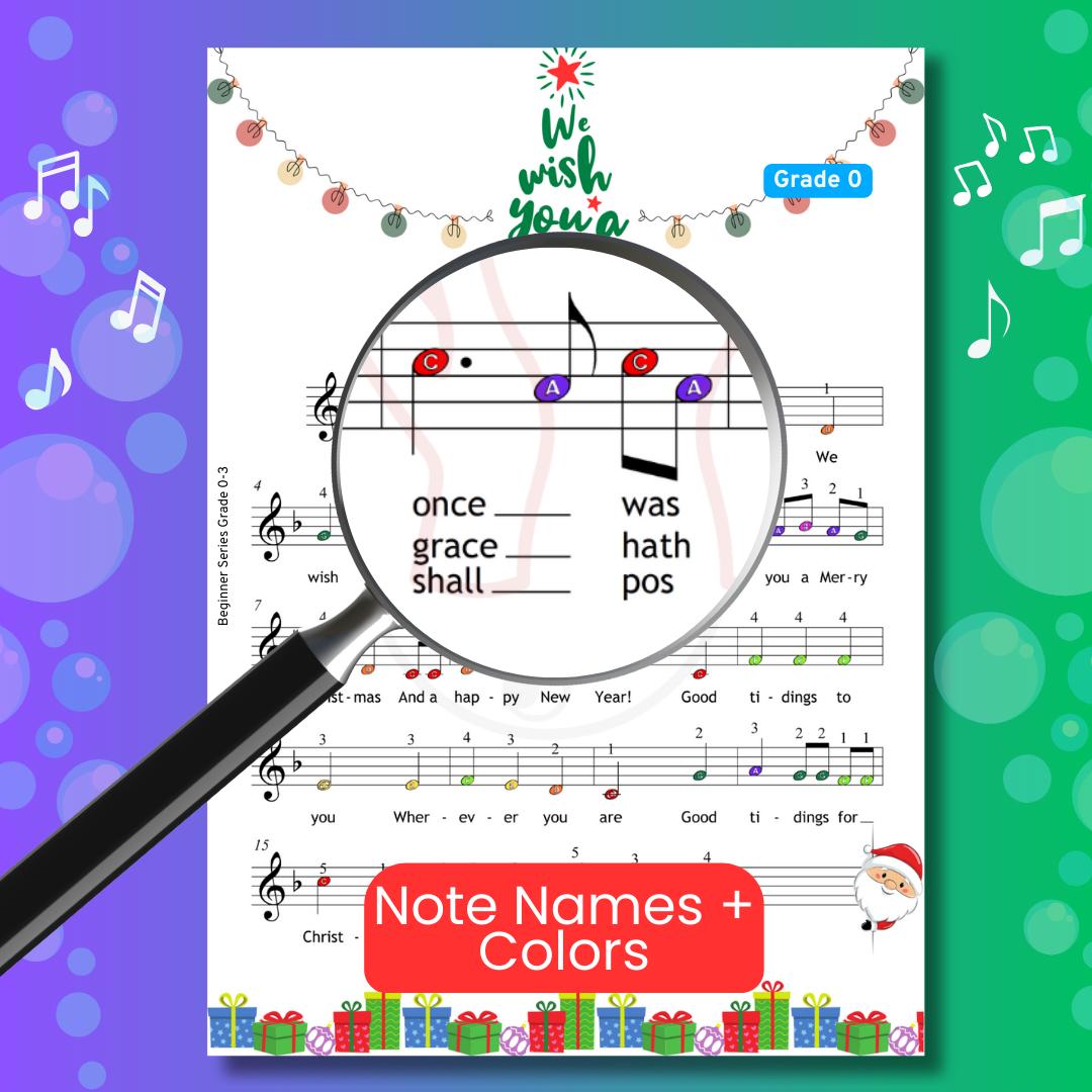 We Wish You a Merry Christmas - Grade 0 Beginner Piano Sheet Music ...