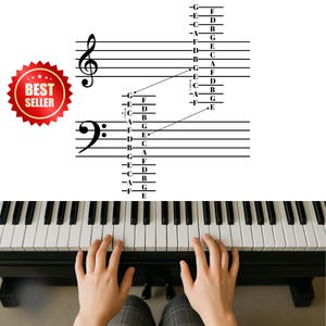 Music Staff Notes Poster Theory Chart - Printable Music Theory - Treble ...