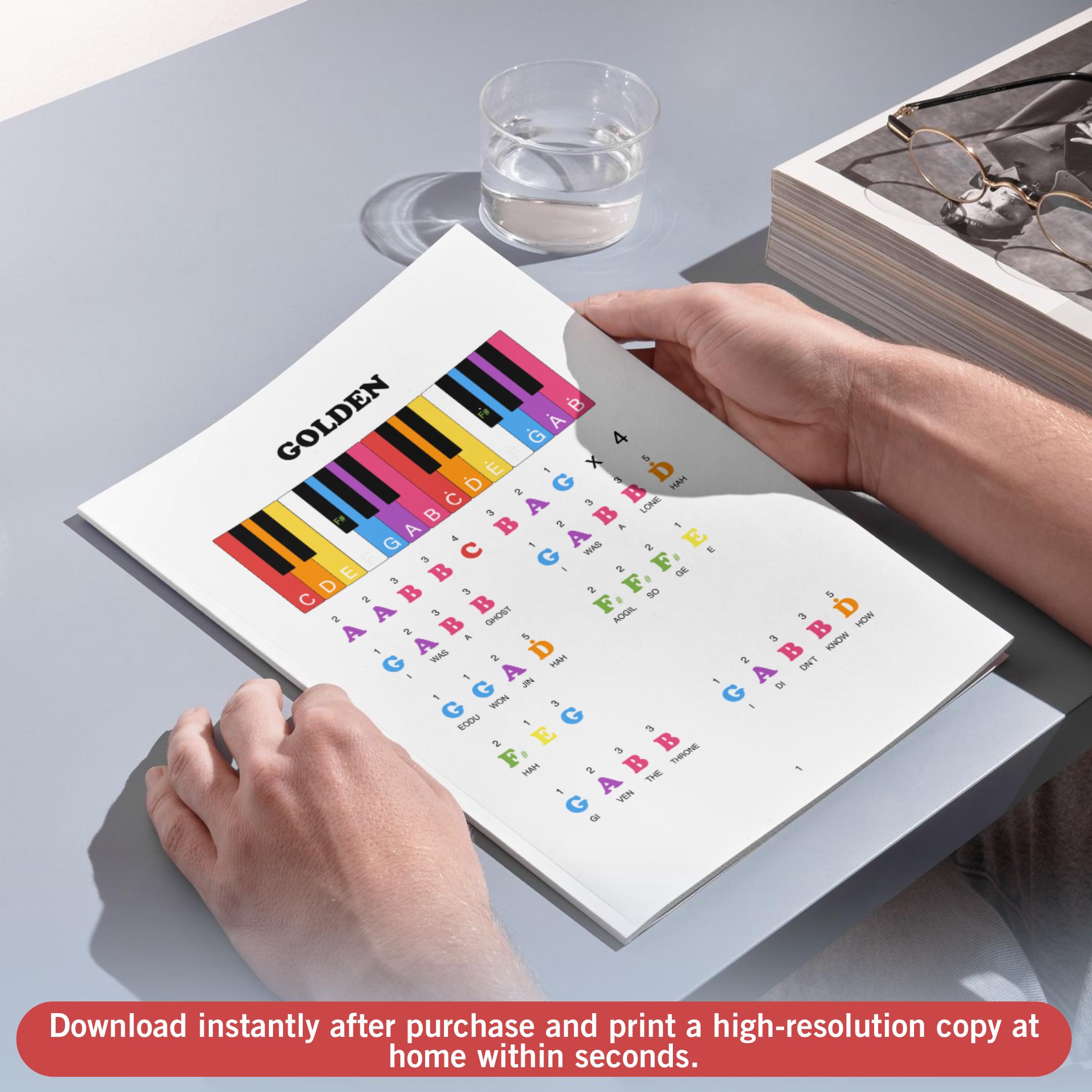 Golden – HUNTR/X (demon Hunters) – Grade 0 Kpop Easy Piano Sheet Music ...