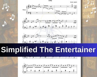 SIMPLIFIED the Entertainer | Easy Joplin Piano Sheet Music - Printable ...