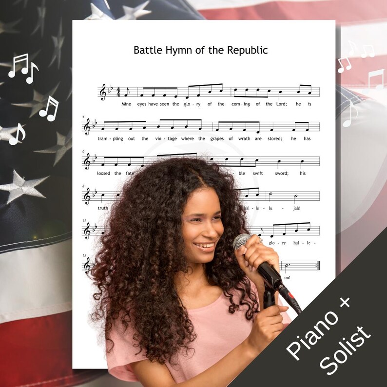 Battle Hymn of the Republic – Printable Patriotic Sheet Music for Piano ...