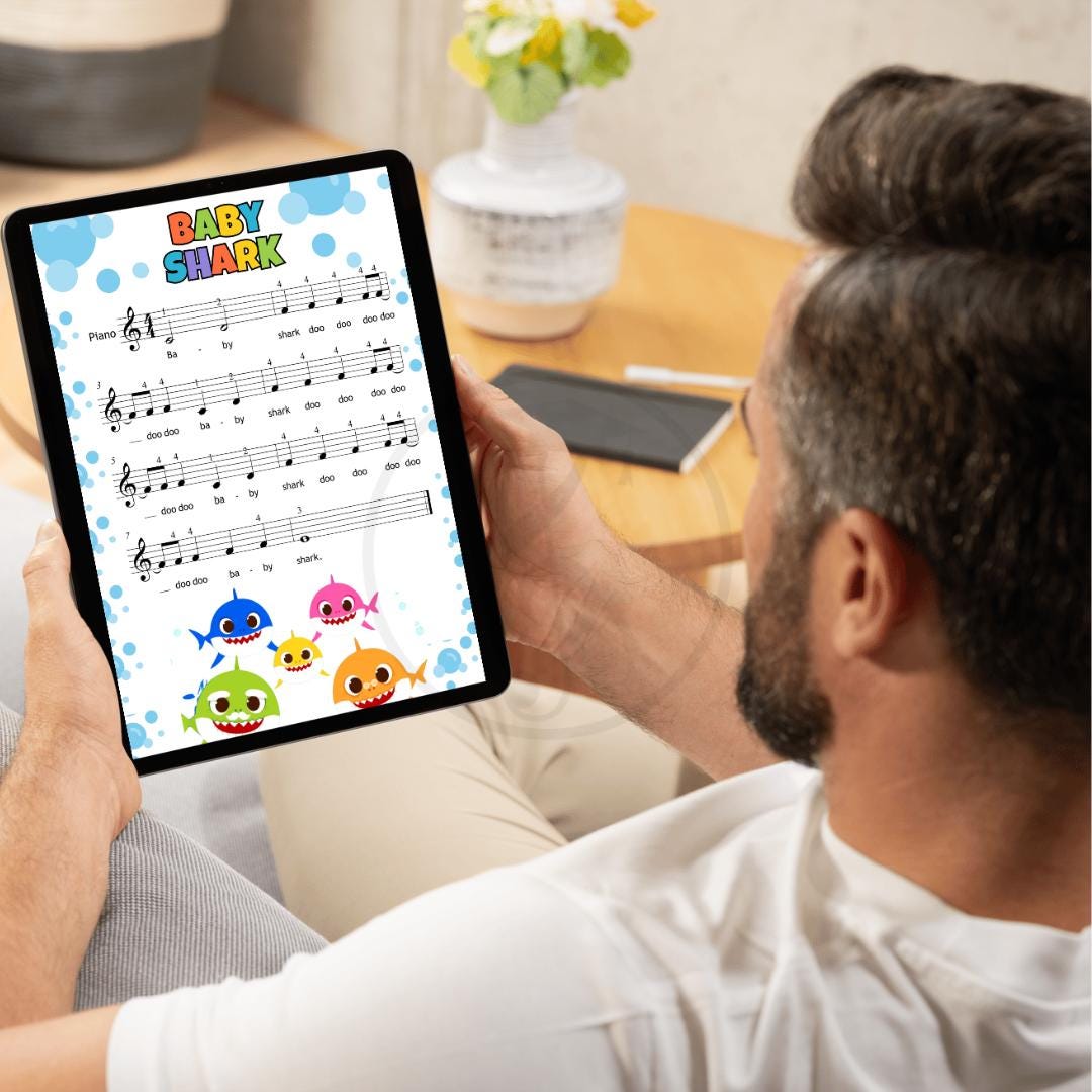 Baby Shark - Grade 0 for Beginner Simplified Very Easy Piano Sheet ...