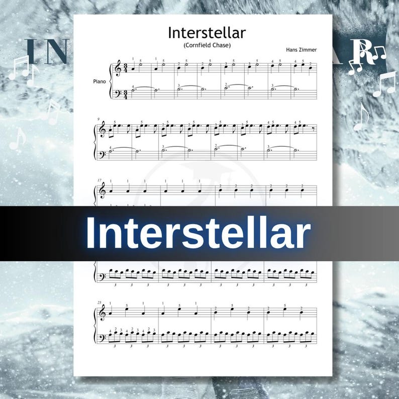 Interstellar - Cornfield Chase by Hans Zimmer - Easy Piano Sheet Music ...