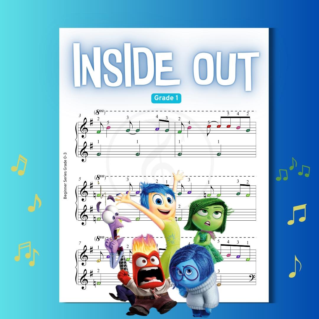 Inside Out - Grade 1 - Simplified Easy Piano Sheet for Beginners ...