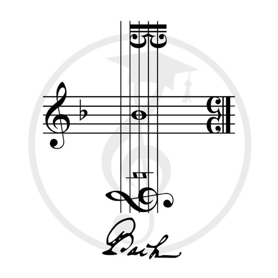 The Musical Cross Johann Sebastian Bach Svg Cryptic Name - Etsy