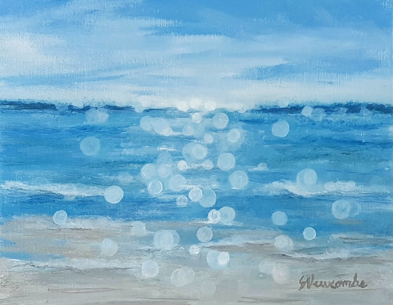 Sparkling Sunny Beach Original Art Print - Etsy