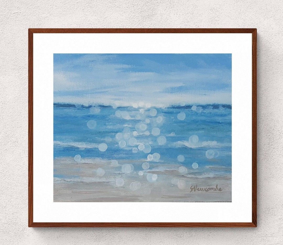 Sparkling Sunny Beach Original Art Print - Etsy