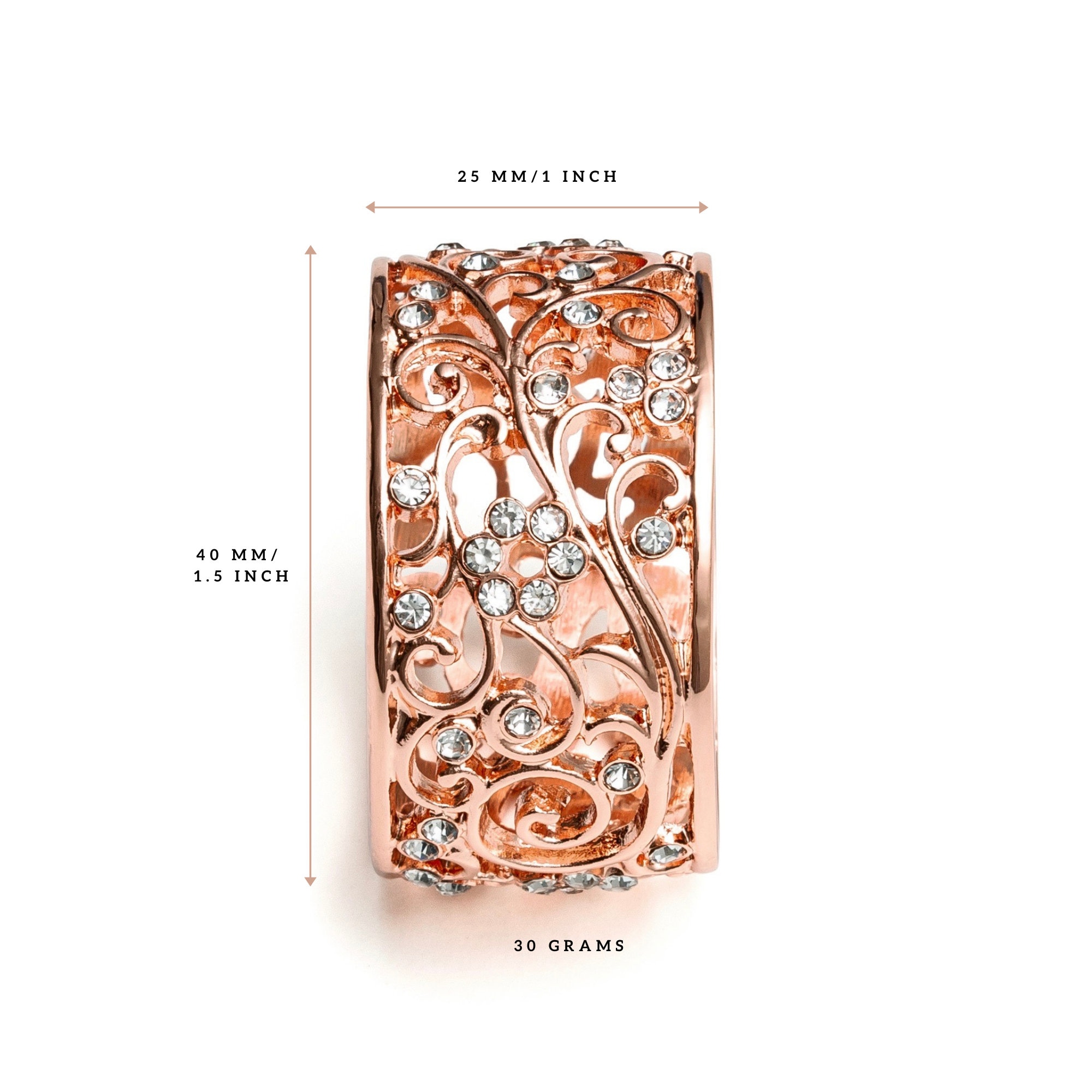 Rose Gold Napkin Rings Napkin Holder Set of 6 Round | Etsy