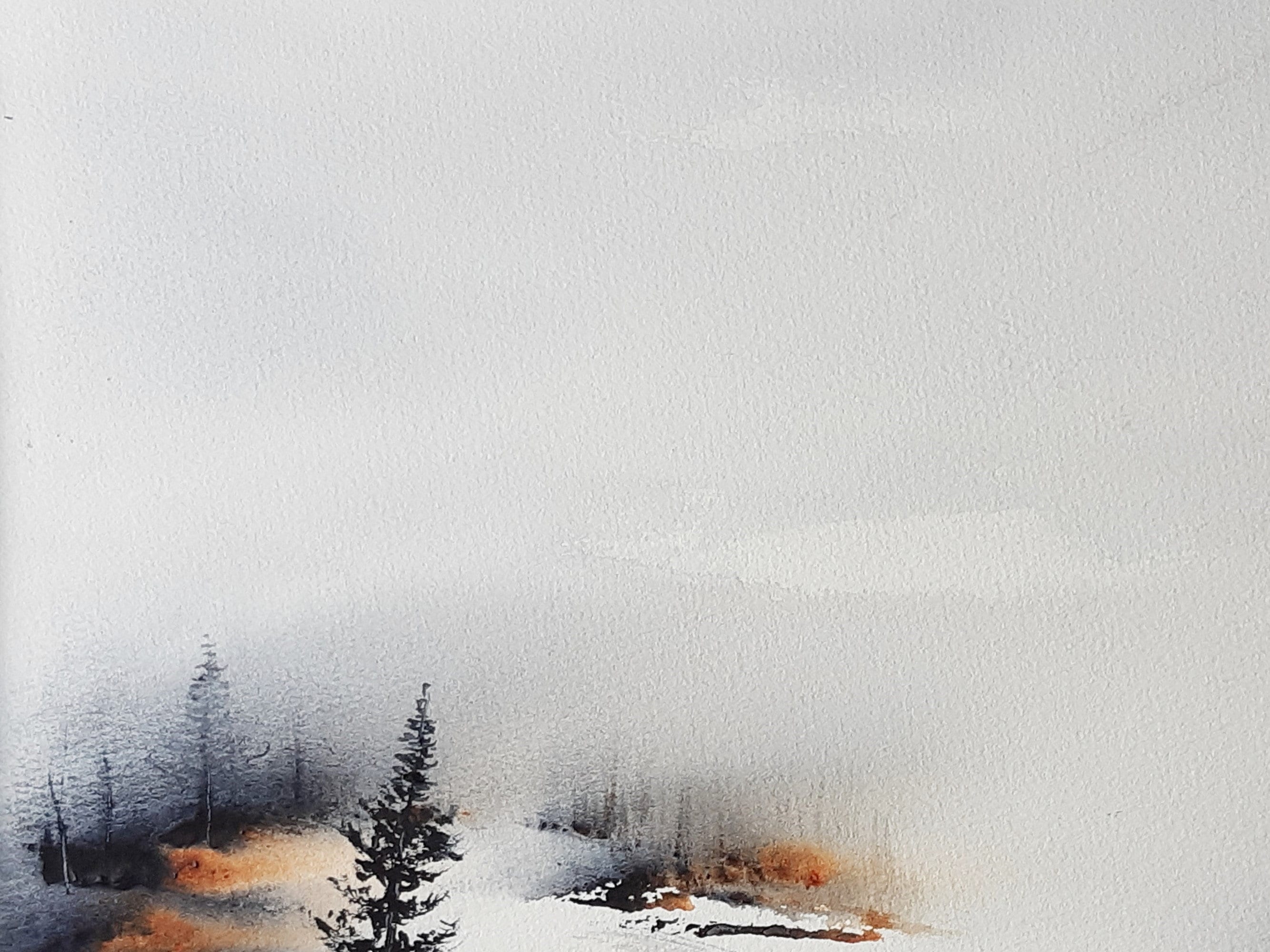 Unique Painting of Original Landscape Art. Watercolour Landscape Wall ...