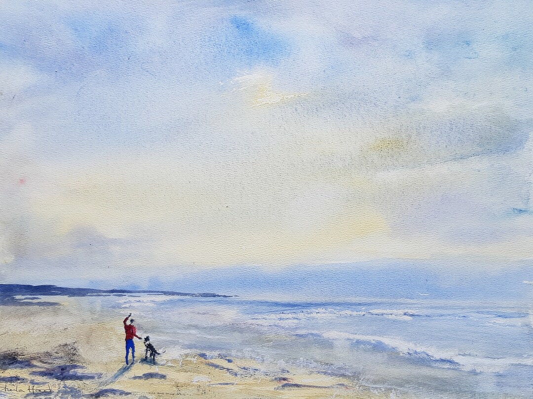 Home Decor, Beach Painting. Unique Seascape Art, Watercolor, Original ...
