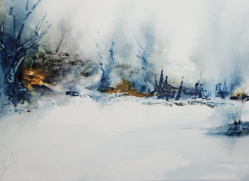 Original Devon Minimalist Watercolor Landscape Home Decor - Etsy