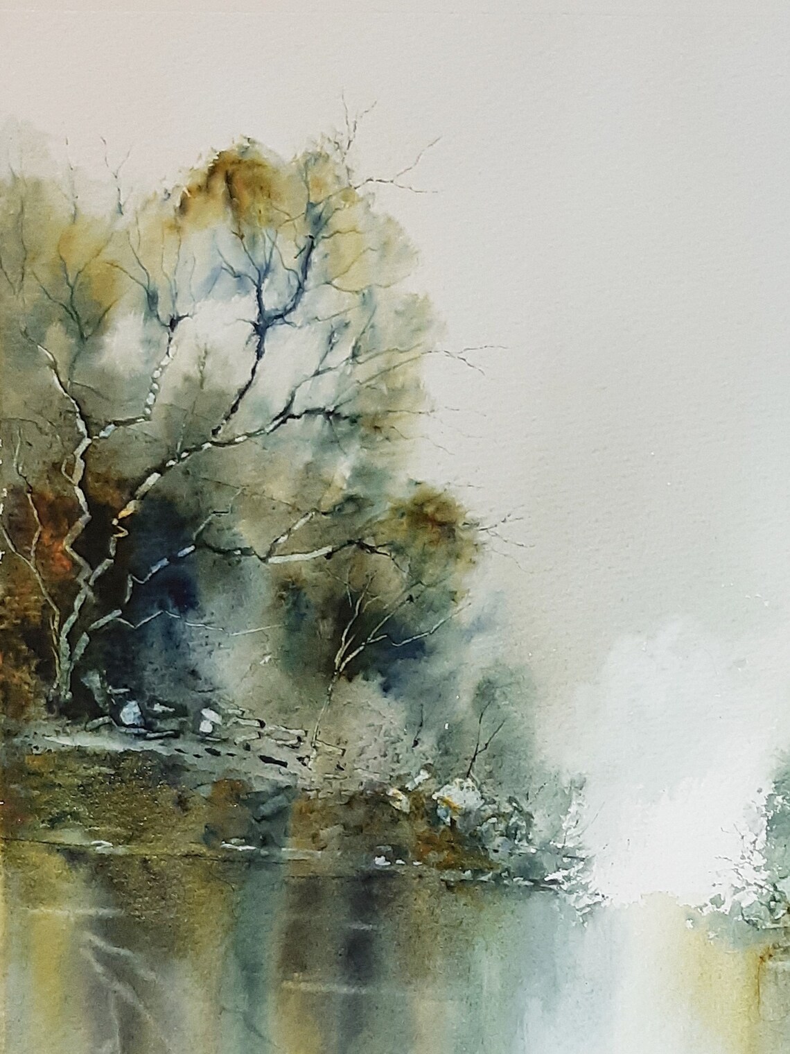 Art and Collectibles, Original and Unique Watercolor Landscape Painting ...