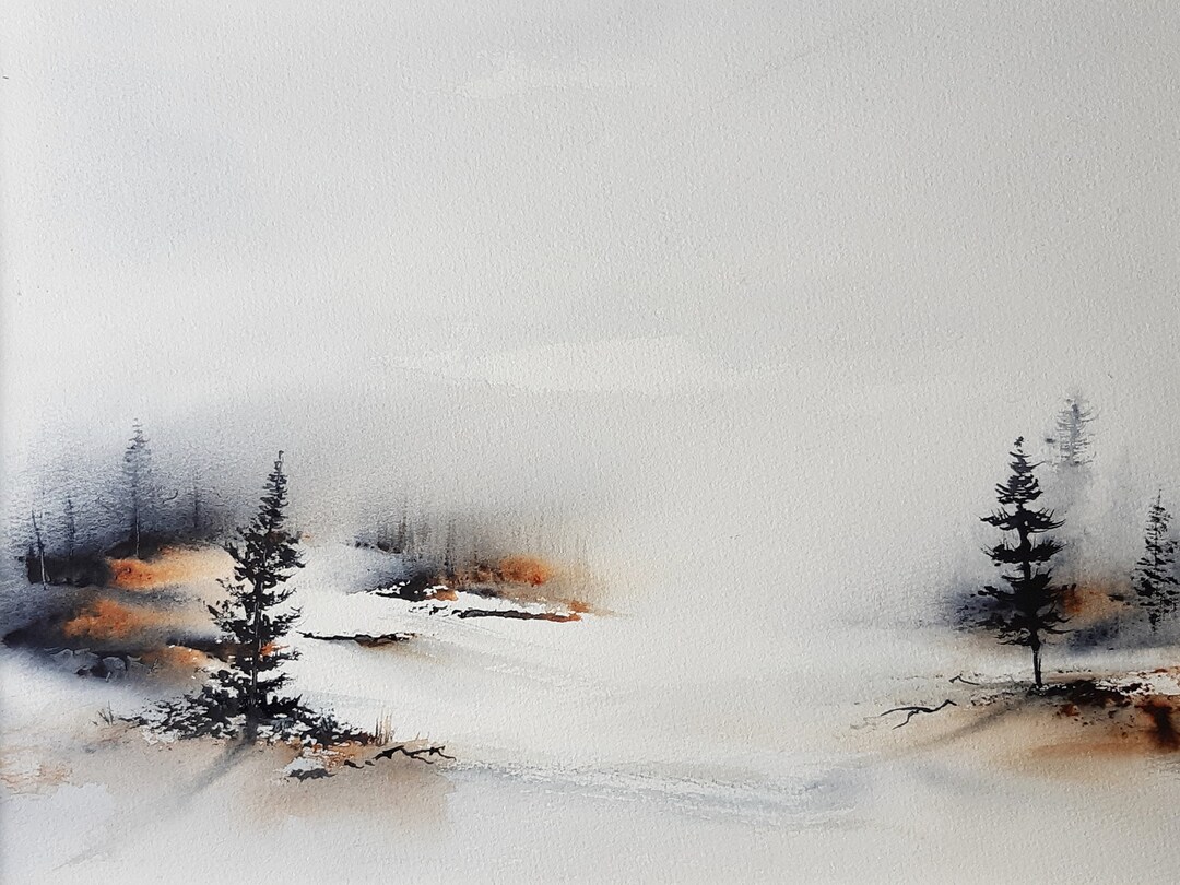 Unique Painting of Original Landscape Art. Watercolour Landscape Wall ...