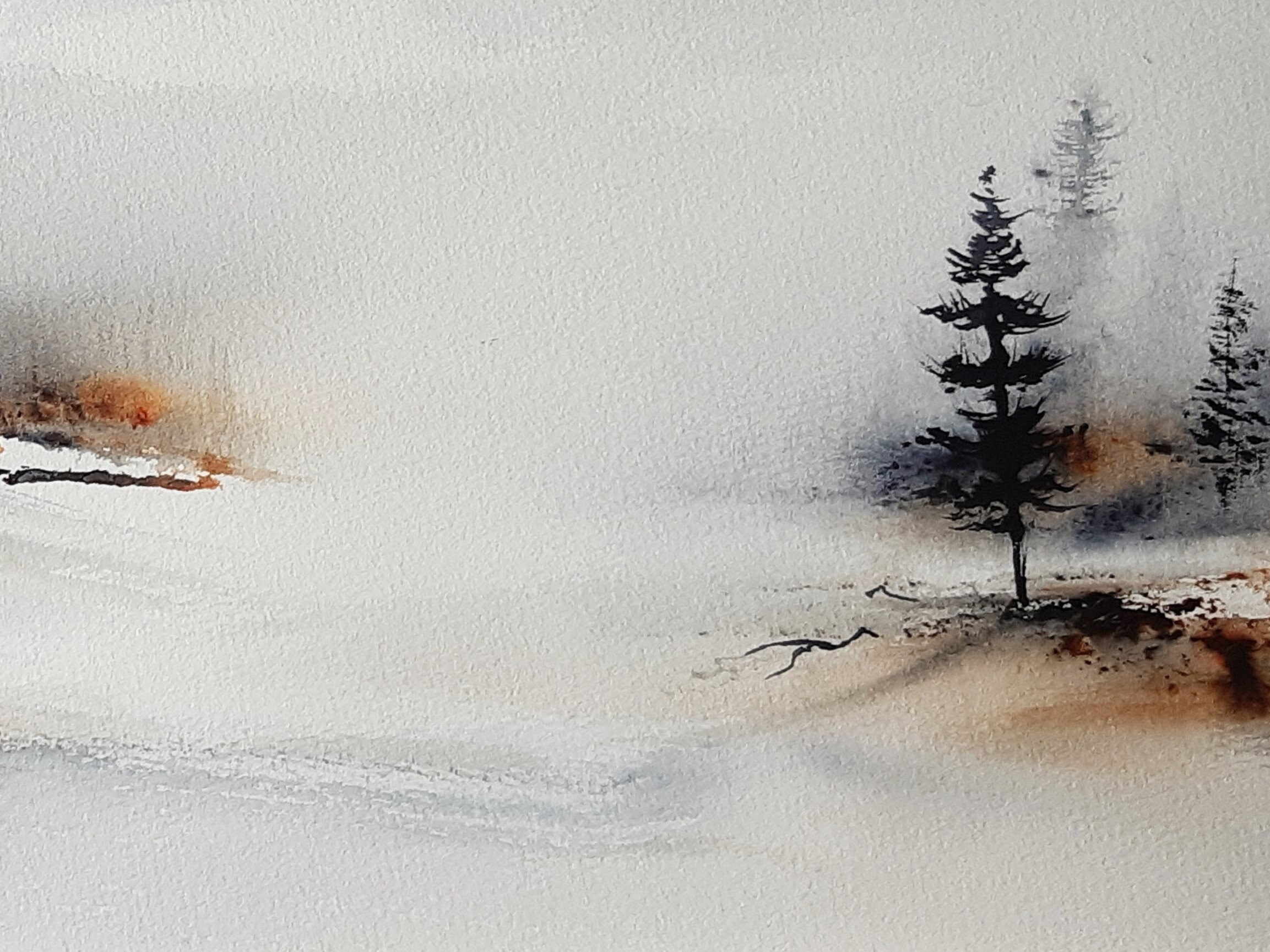 Unique Painting of Original Landscape Art. Watercolour Landscape Wall ...