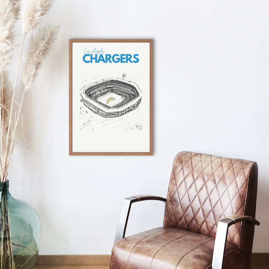 Vintage Los Angeles Chargers NFL Poster - Etsy