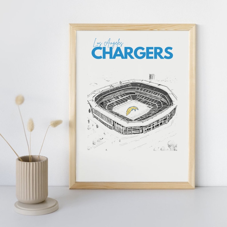 Vintage Los Angeles Chargers NFL Poster - Etsy