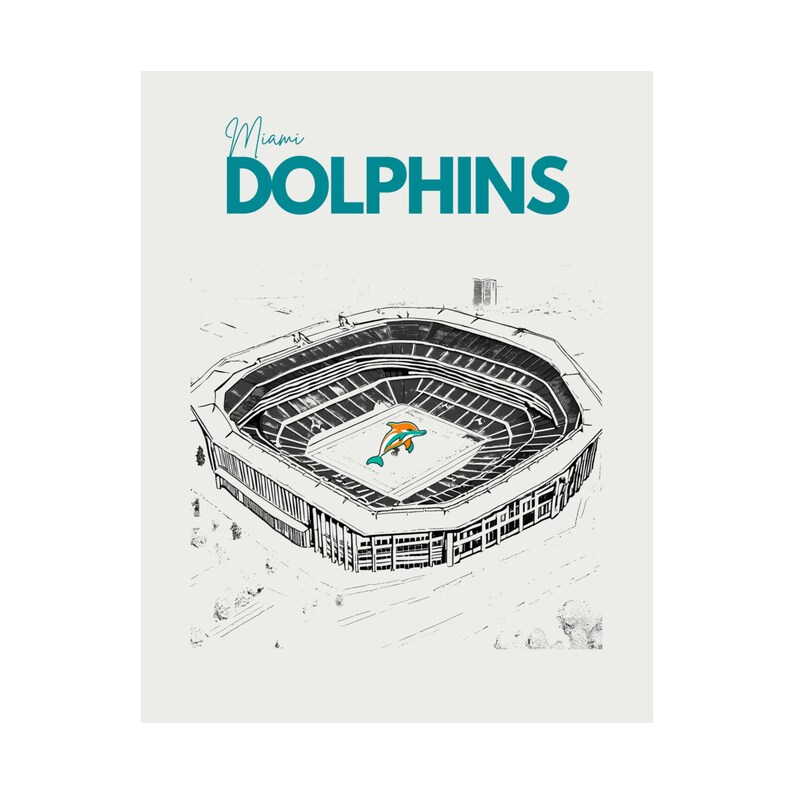 Vintage Miami Dolphins NFL Poster - Etsy