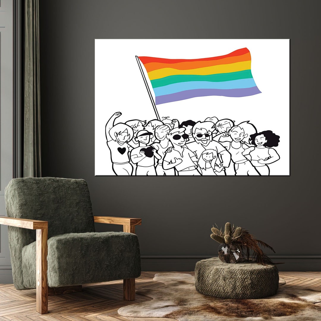 Lgbt Wall Art, Lgbt Canvas, Lgbt Flag Painting, Rainbow Wall Art, Lgbt ...