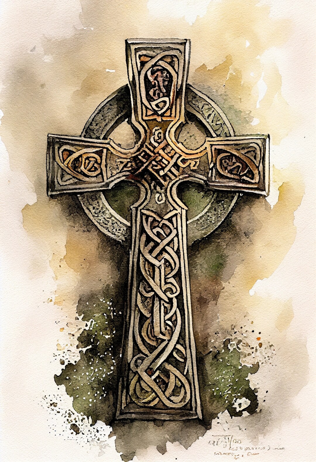 The Crossroads of Faith: A Celtic Journey - AI Generative Watercolor ...