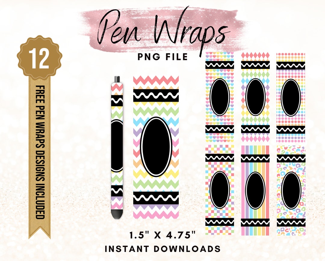 Rainbow Pastel Crayon Pen Wraps, Back to School Teacher Pen Wrap Design ...