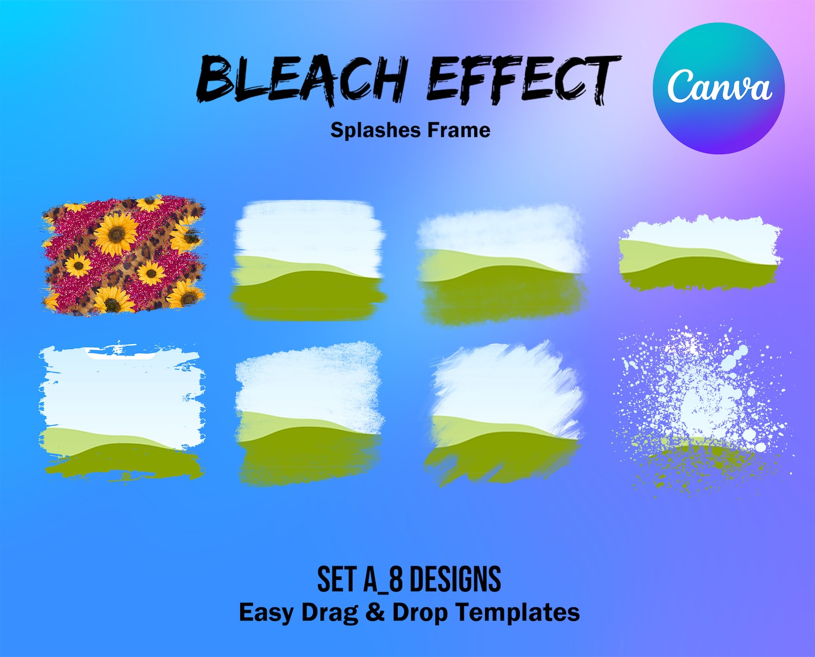 Canva Frame Template Splash Bleach Effect Brush Fill Your Own Splashes ...