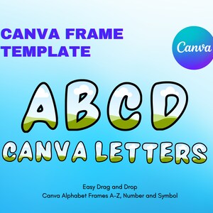 Canva Letter Frame Alphabet Template, UPPERCASE and Numbers, Editable ...