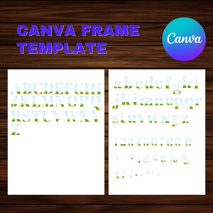 Canva Letters Alphabet Template, UPPERCASE and Numbers, Editable Canva ...