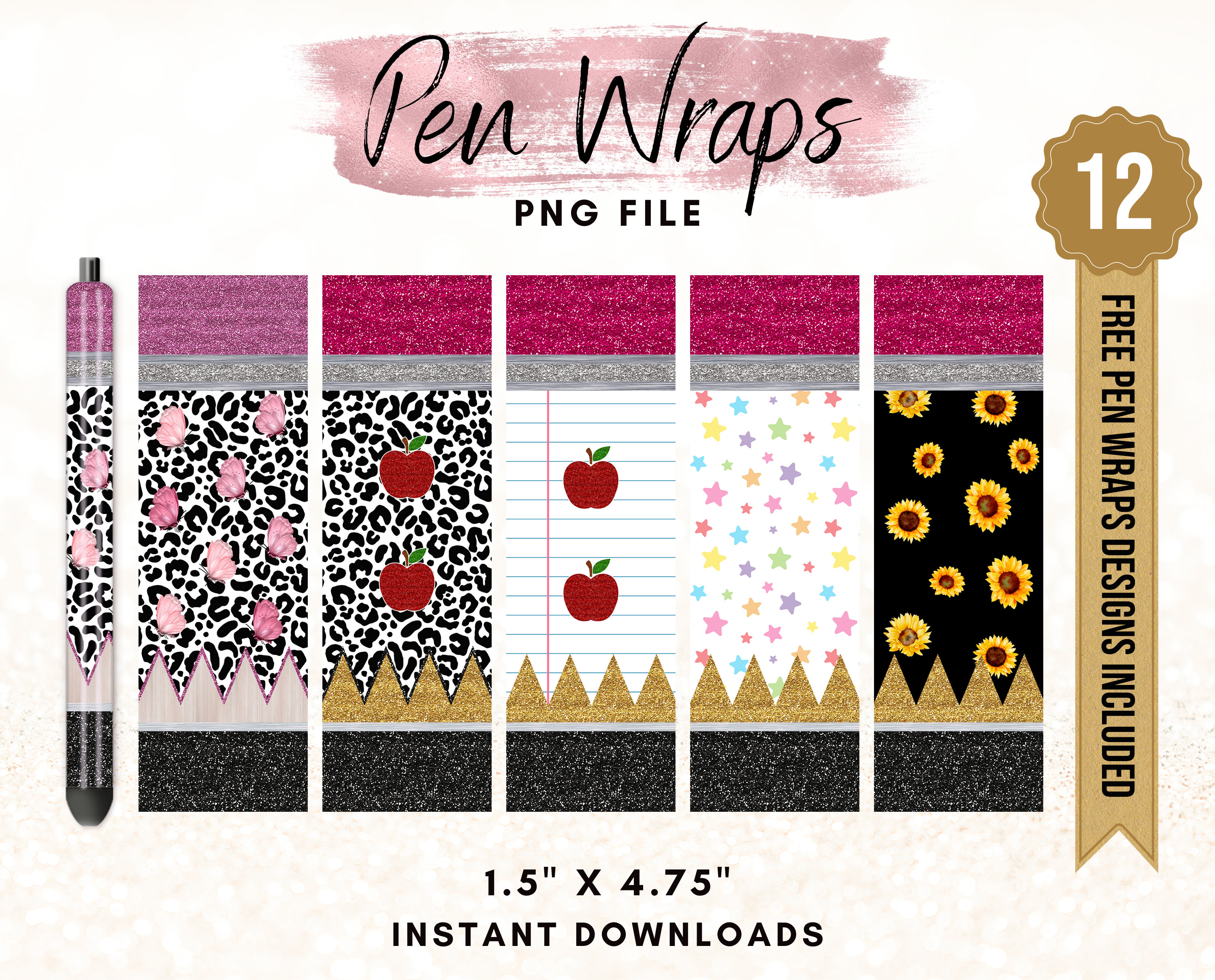 School Theme Pen Wraps Back to School Pen Wrap Design - Etsy