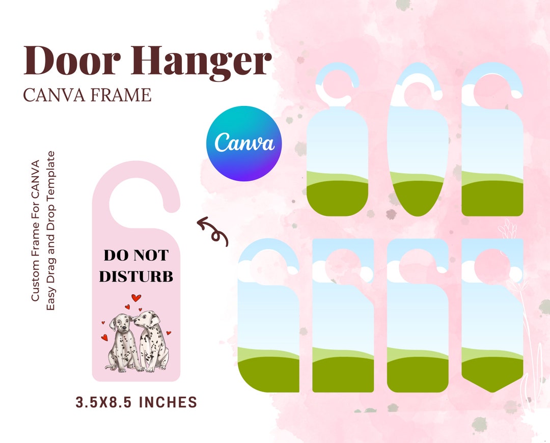 Door Hanger Canva Frame Template Set1,printable Editable, Easy Drag and ...