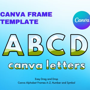Canva Alphabet Template, UPPERCASE and Numbers, Editable Canva Letters ...