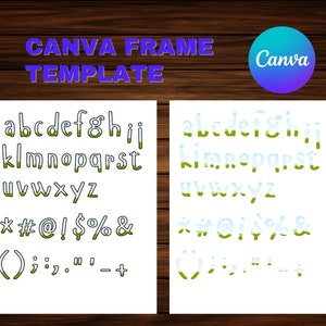Canva Letters Frame Alphabet Template, UPPERCASE and Numbers, Editable ...