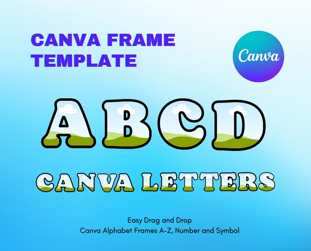 Canva Letters Frame Alphabet Template, Numbers, Editable Canva Letters ...