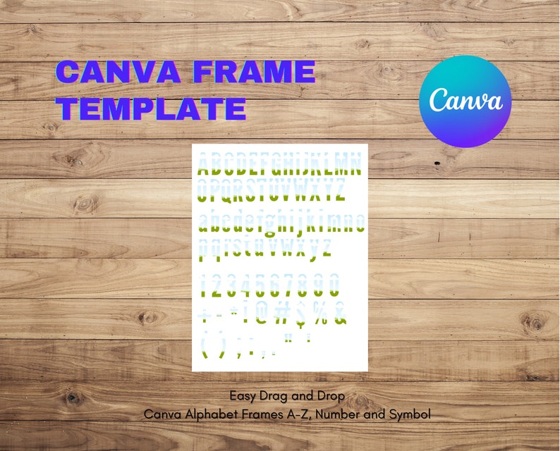 Canva Letters Alphabet Template, UPPERCASE and Numbers, Editable Canva ...