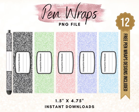 School Theme Pen Wraps Composition Notebookpen Wrap Design | Etsy