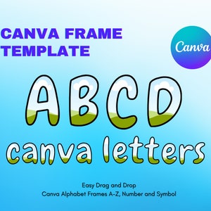 Canva Letter Frame Alphabet Template, UPPERCASE and Number, Editable ...