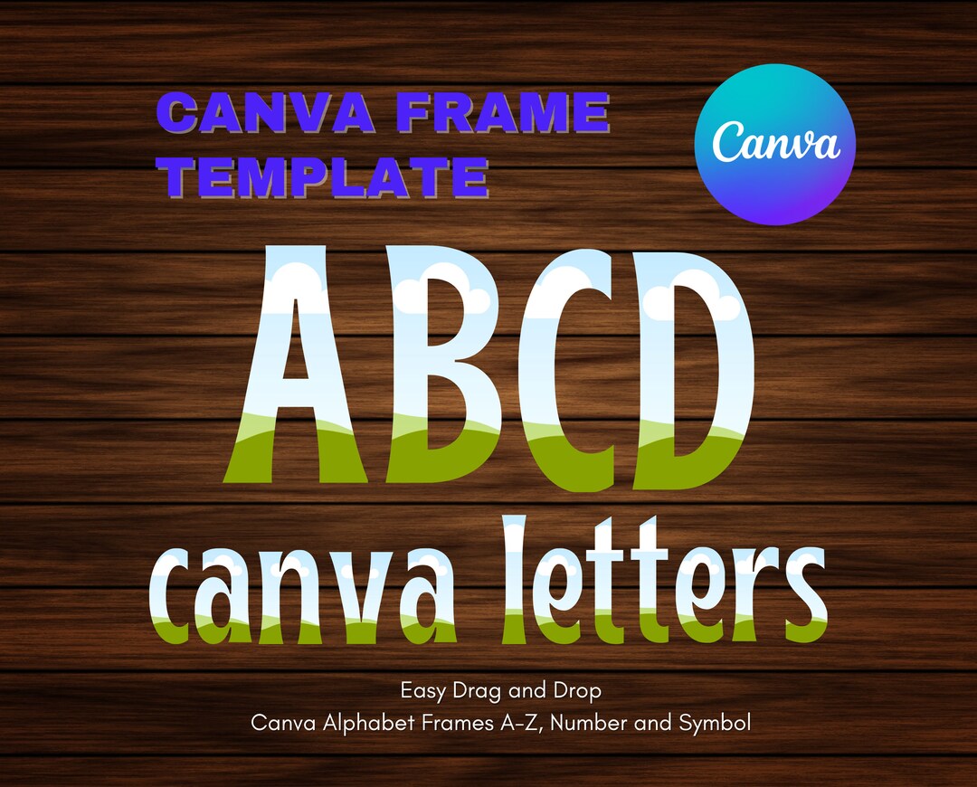 Canva Letters Frame Alphabet Template, UPPERCASE and Numbers, Editable ...