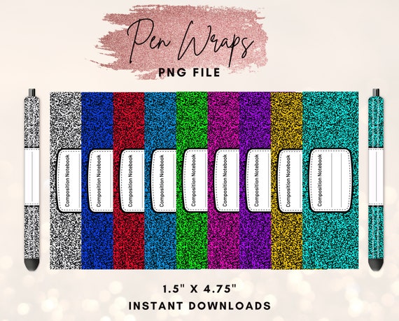 School Theme Pen Wraps Composition Notebook Pen Wrap Design - Etsy