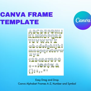 Canva Alphabet Template, UPPERCASE and Numbers, Editable Canva Letters ...