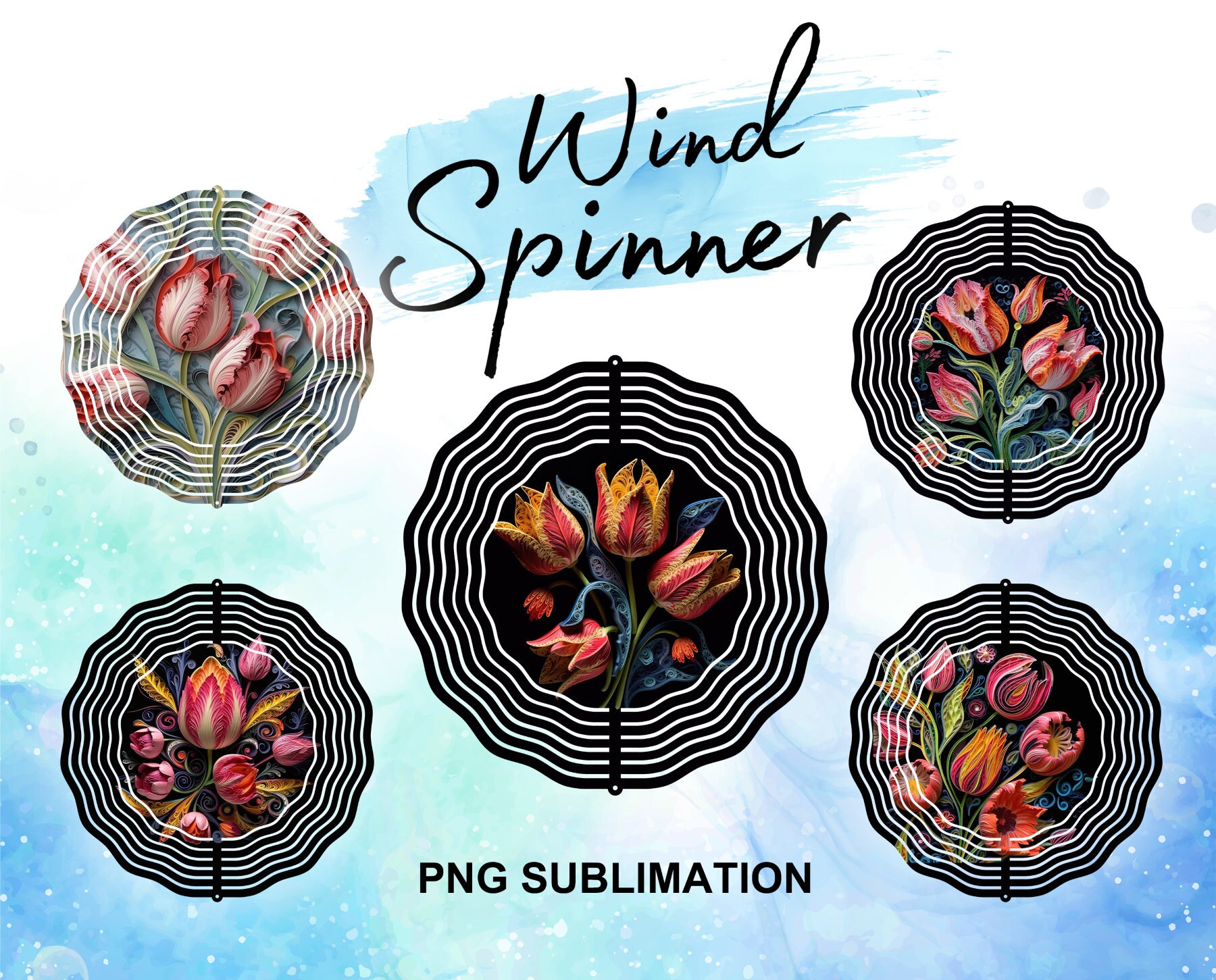 3D Tulip Flower Wind Spinner Template Tulip Paper Art Wind - Etsy