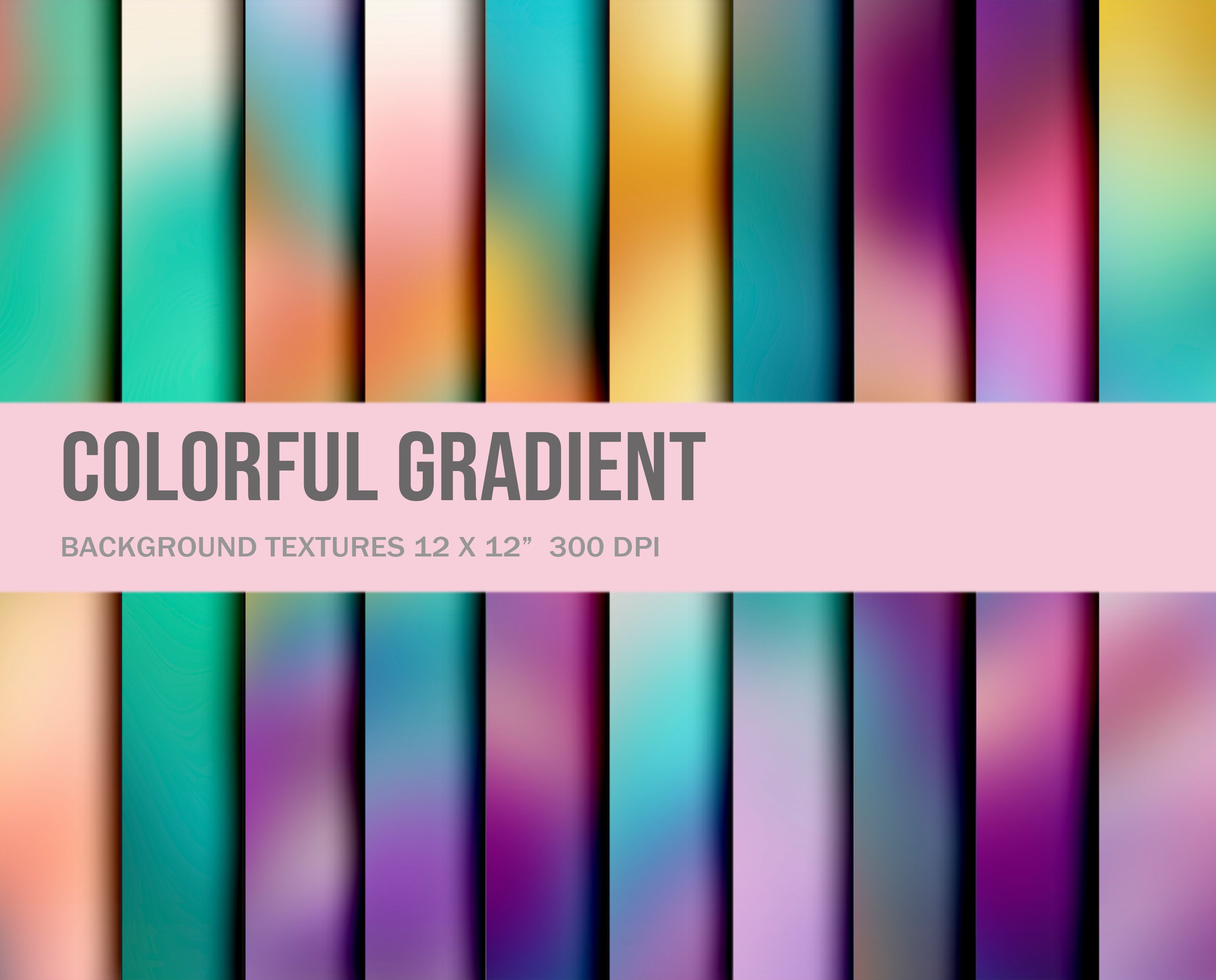 Rainbow Multicolour Ombre Digital Paper Pack Pastel Bright - Etsy