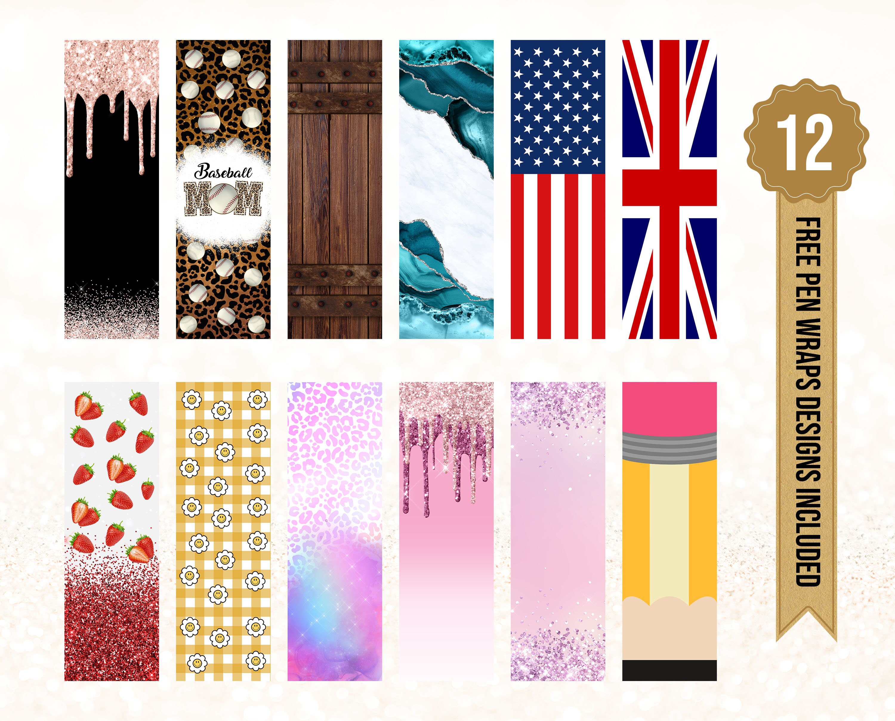 School Theme Pen Wraps Crayon Pen Wrap Design Pencil School - Etsy