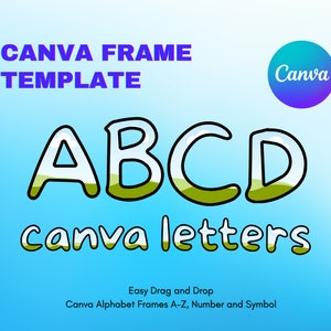 Canva Letters Frame Alphabet Template, UPPERCASE and Numbers, Editable ...