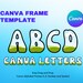 Canva Letters Frame Alphabet Template UPPERCASE and Numbers - Etsy