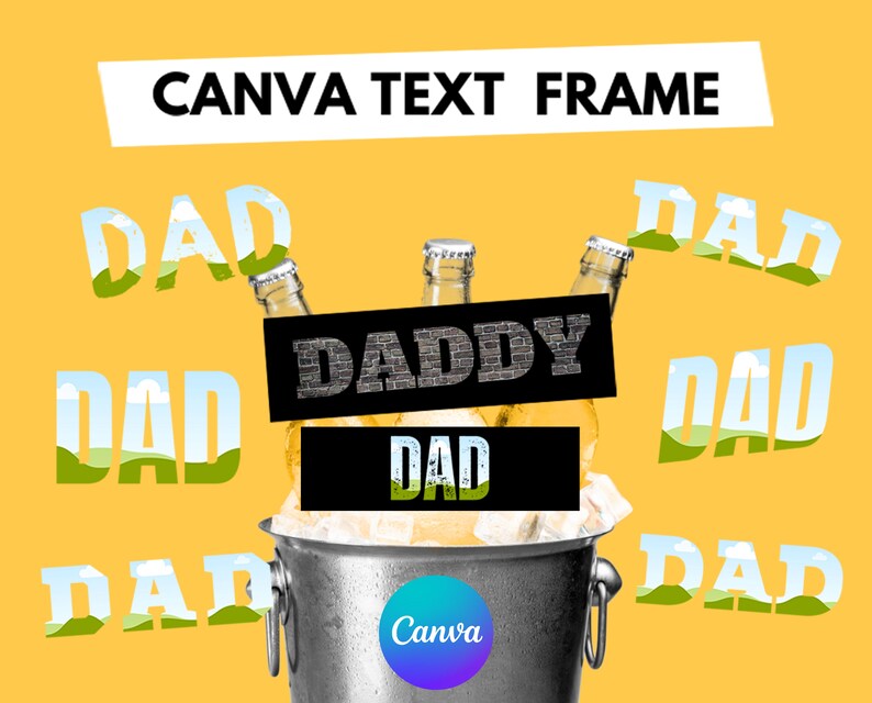 Dad Daddy Canva Frame Template Father Day Photo Frame Easy - Etsy